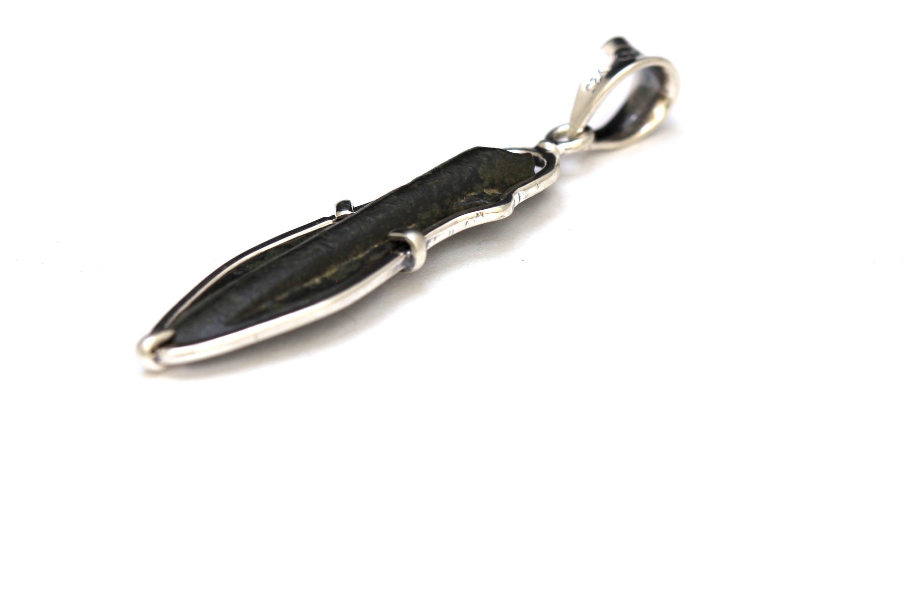 Silver Pendant, Ancient Roman Bronze Arrowhead, silver chain, Certific ...